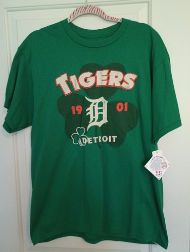 Detroit Tigers Baseball Clover Green Tshirt Large NWT MLB St Patty Day ...