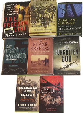 Lot of 8 Books about POWs in World War II, 5 HC, 3 PB, 7 in LIke New ...