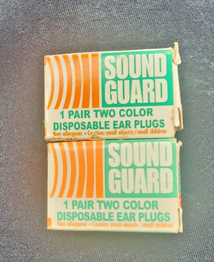Vintage Sound Guard Cylinder Ear Plugs #6345 NRR Uncorded Lot Of 2 NOS ...