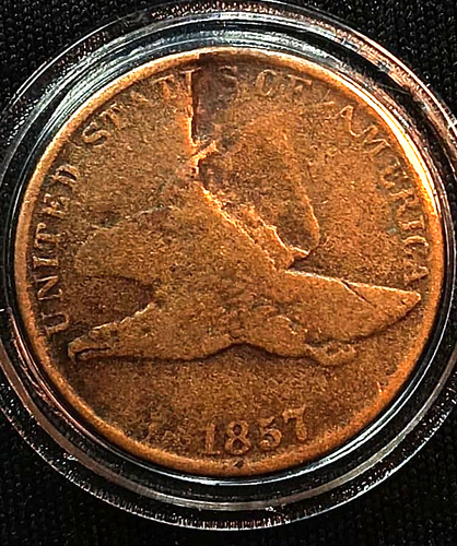 ERROR 1857 Flying Eagle Cent Extremely RARE Defective Planchet Large ...