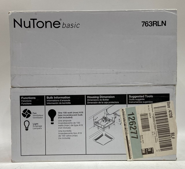 763RLN Bath Light NuTone Fan CFM Exhaust 50 Ceiling for sale online | eBay