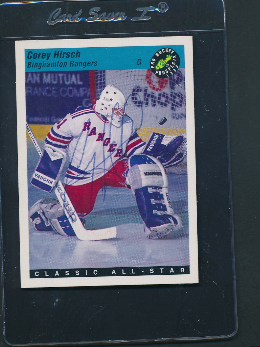 1993/94 Classic Pro Prospects #65 Corey Hirsch Rangers Signed Auto ...