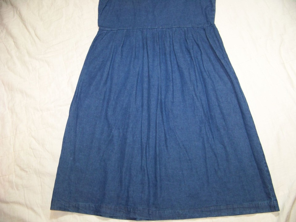 Women's Talbots Denim Sleeveless Dress - Size 14 P - Double Breasted ...