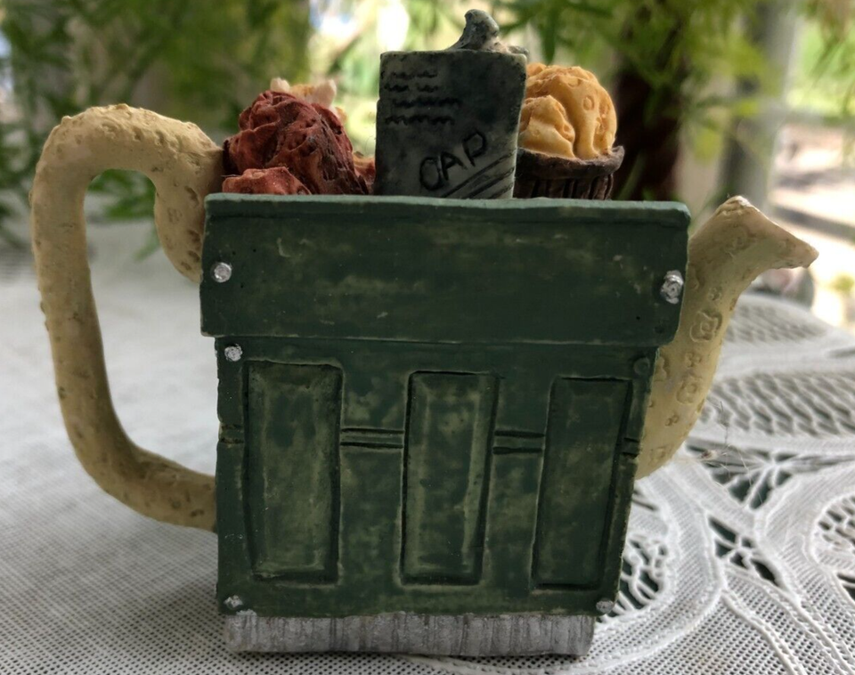 MINI RESIN TEAPOT - WASHING MACHINE /CAT | eBay