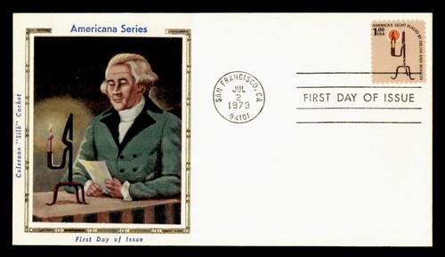 DR WHO 1979 FDC AMERICANA SERIES LAMP $1 COLORANO SILK CACHET k66301 | eBay