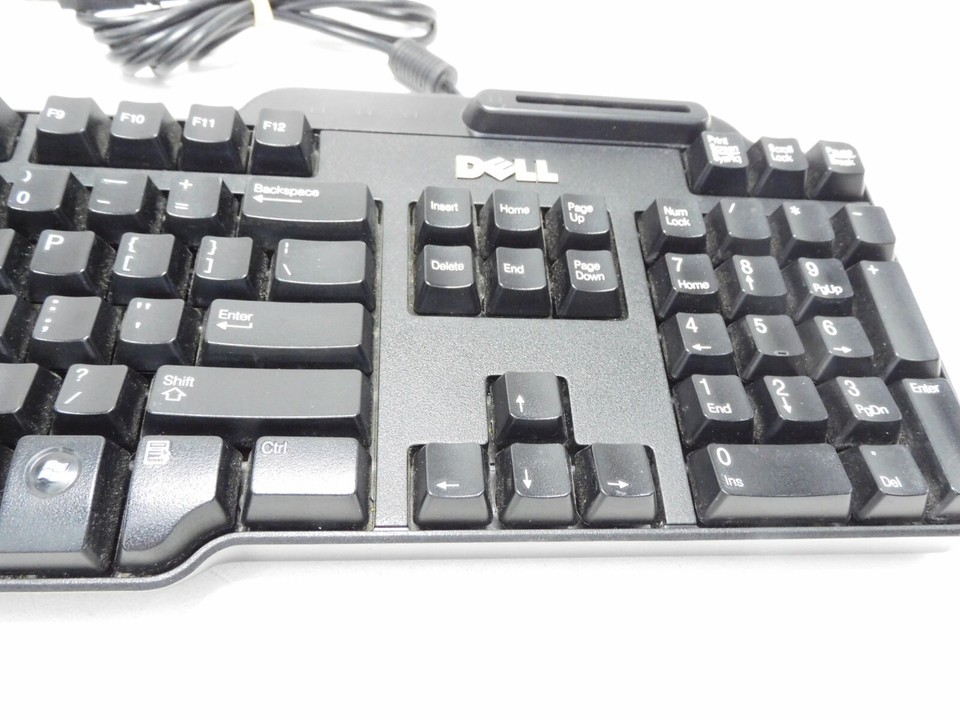 Dell OEM USB Keyboard with Smart Card Reader SK-3205 104 Key Black | eBay