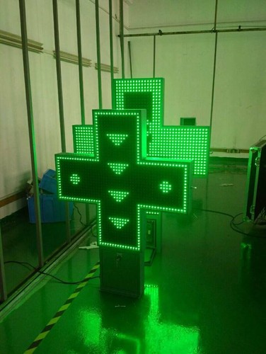 ENSEIGNE LUMINEUSE LED “croix de pharmacie” EXTERNE programmable PRÊT À ...