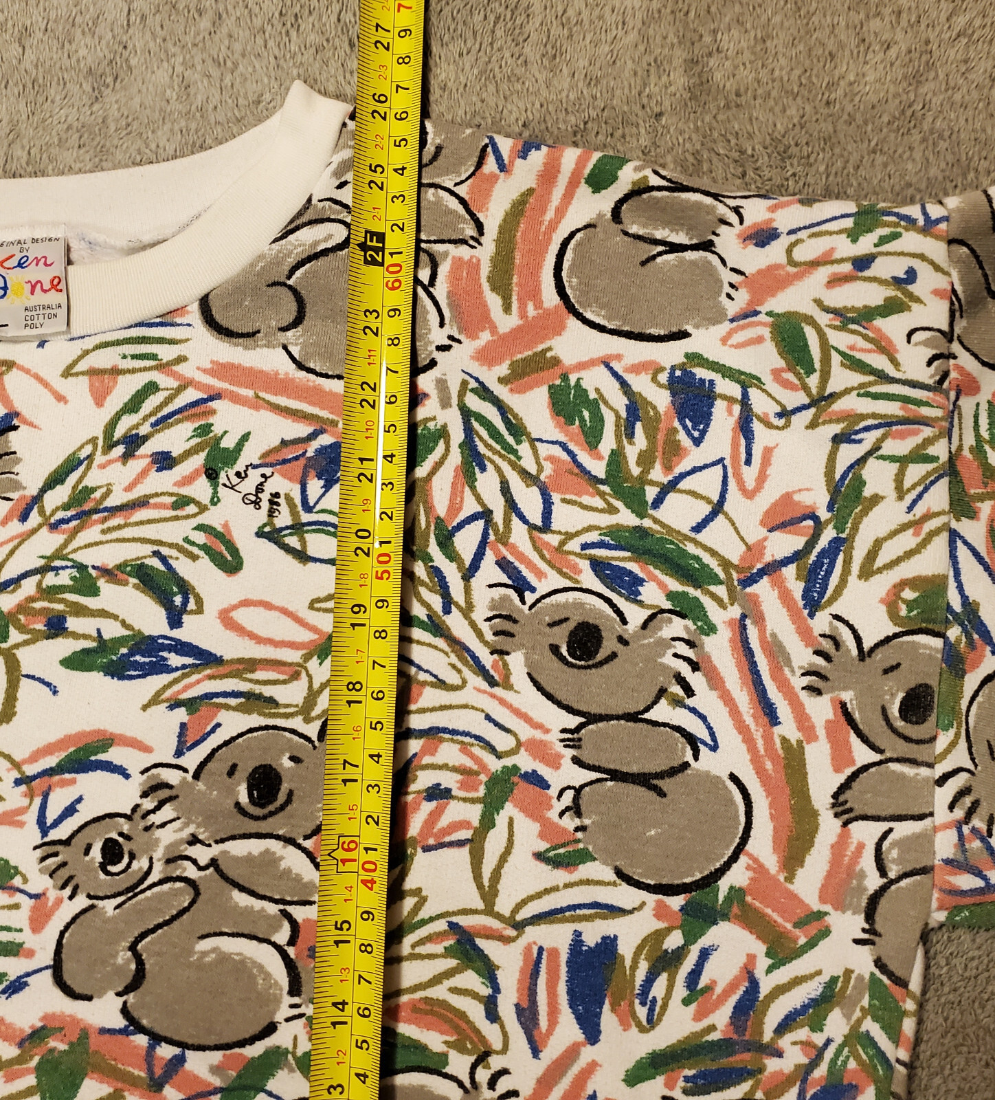 VINTAGE KEN DONE Koala All Over Print Sweatshirt LARG… - Gem