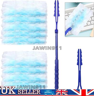 Flash Dust Magnet Fluffy Duster Kit with Short Long Handle & 10-50 ...
