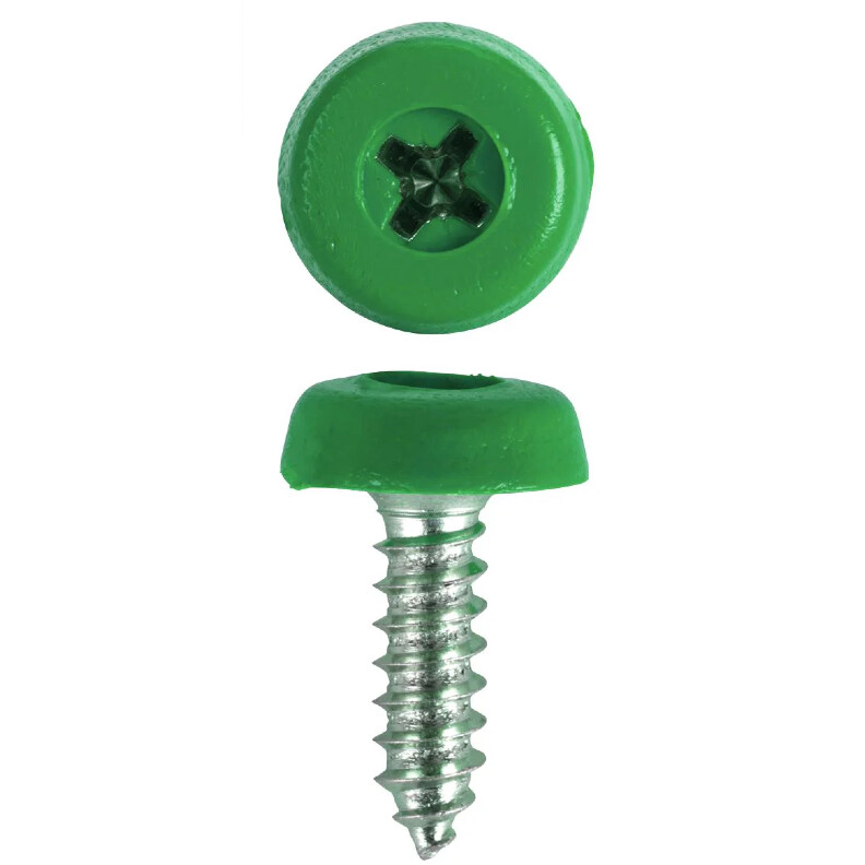 EV Number Plate Screws Fixing Kit Oversized Moulded Head Polytop Screws ...