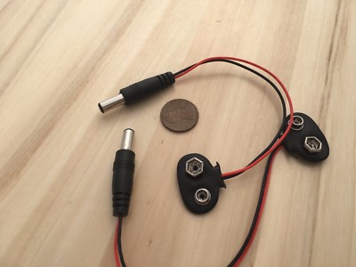 2 Pieces 9V 2.1 x 5.5mm Battery Snap Connector Clip Lead Wires Holder ...