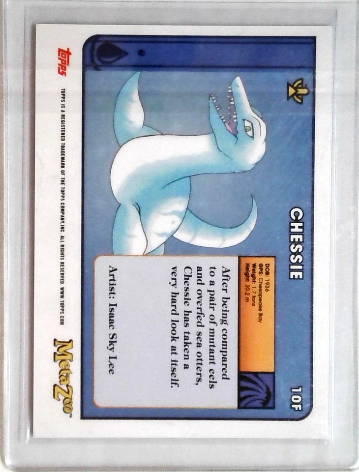 2022 METAZOO- TOPPS CHROME CRYPTID CAMERA 1ST SIGHTING-CHESSIE 10F- #44 ...
