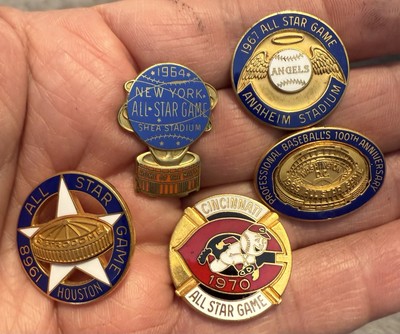 Lot Of 5 MLB All Star Game Press Pins 1964 & 1967 - 1970!~ RARE BALFOUR ...