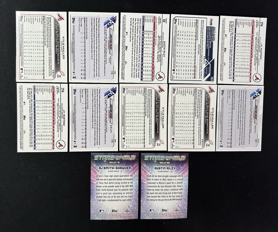 Atlanta Braves 12 Card Lot - Olson, Riley, Muller, Martinez, Pache | eBay