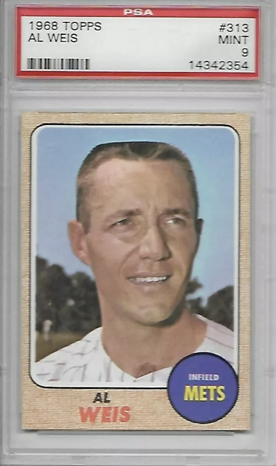 1968 Topps Al Weiss #313 PSA 9 “MINT” New York Mets “CENTERED” BEAUTY ...