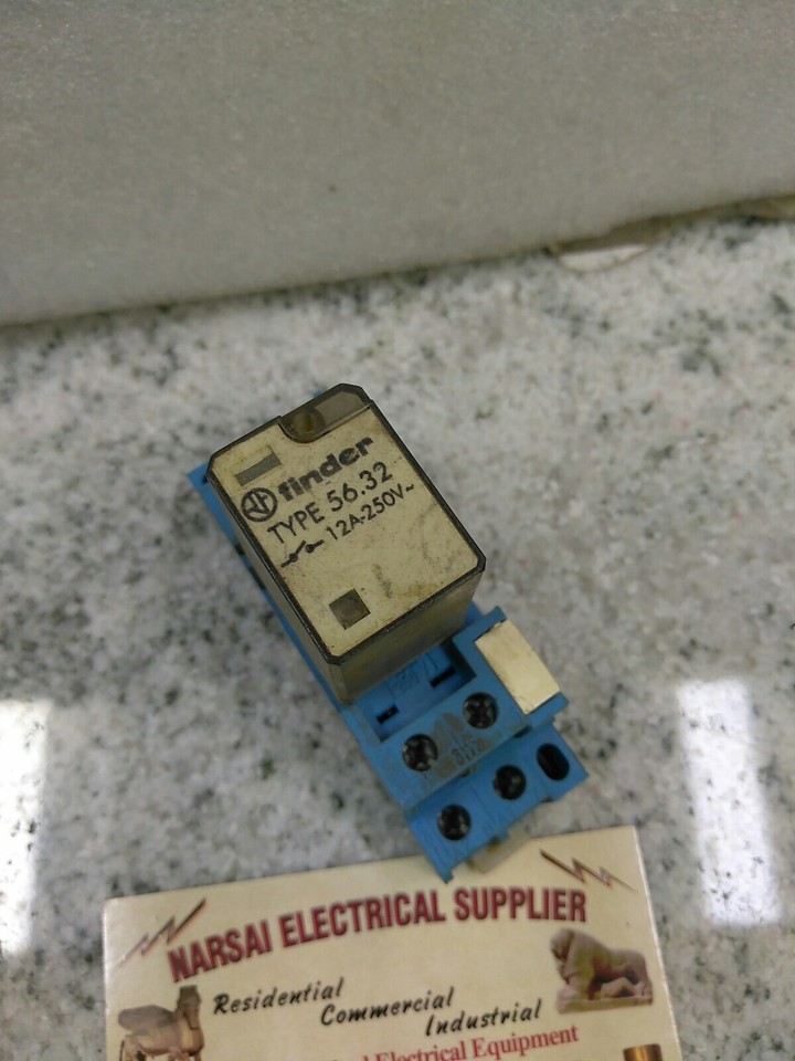 Finder Type 56.32 Relay 12A, 250VA ,24VDC, W/ Type 96.72 Base, 5632 ...