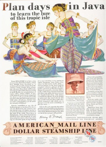 1929 AMERICAN STEAMSHIP CRUISE JAVA TROPIC SINGAPORE INDIA TRAVEL AD 12036 | eBay