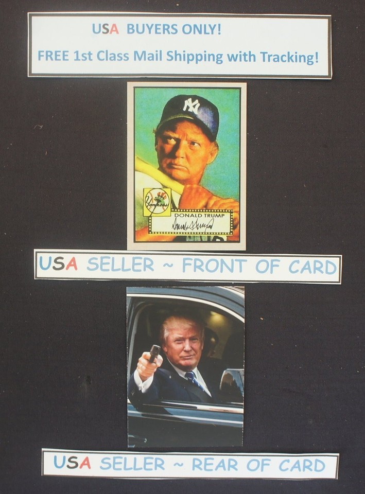 RARE 4 DONALD TRUMP 1952 Topps ACEO Cards & Top Loaders & Sleeves FREE ...