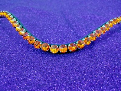 Top One Row 12mm Crystal Diamond In Orange Color Horse Brow Band Ebay