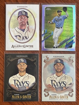 Lot of (4) KEVIN KIERMAIER Topps Chrome Refractor, 17’ Ginter, 21 ...