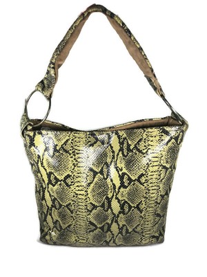 Beth Springer Lime Green Snakeskin Print Leather Handbag | eBay