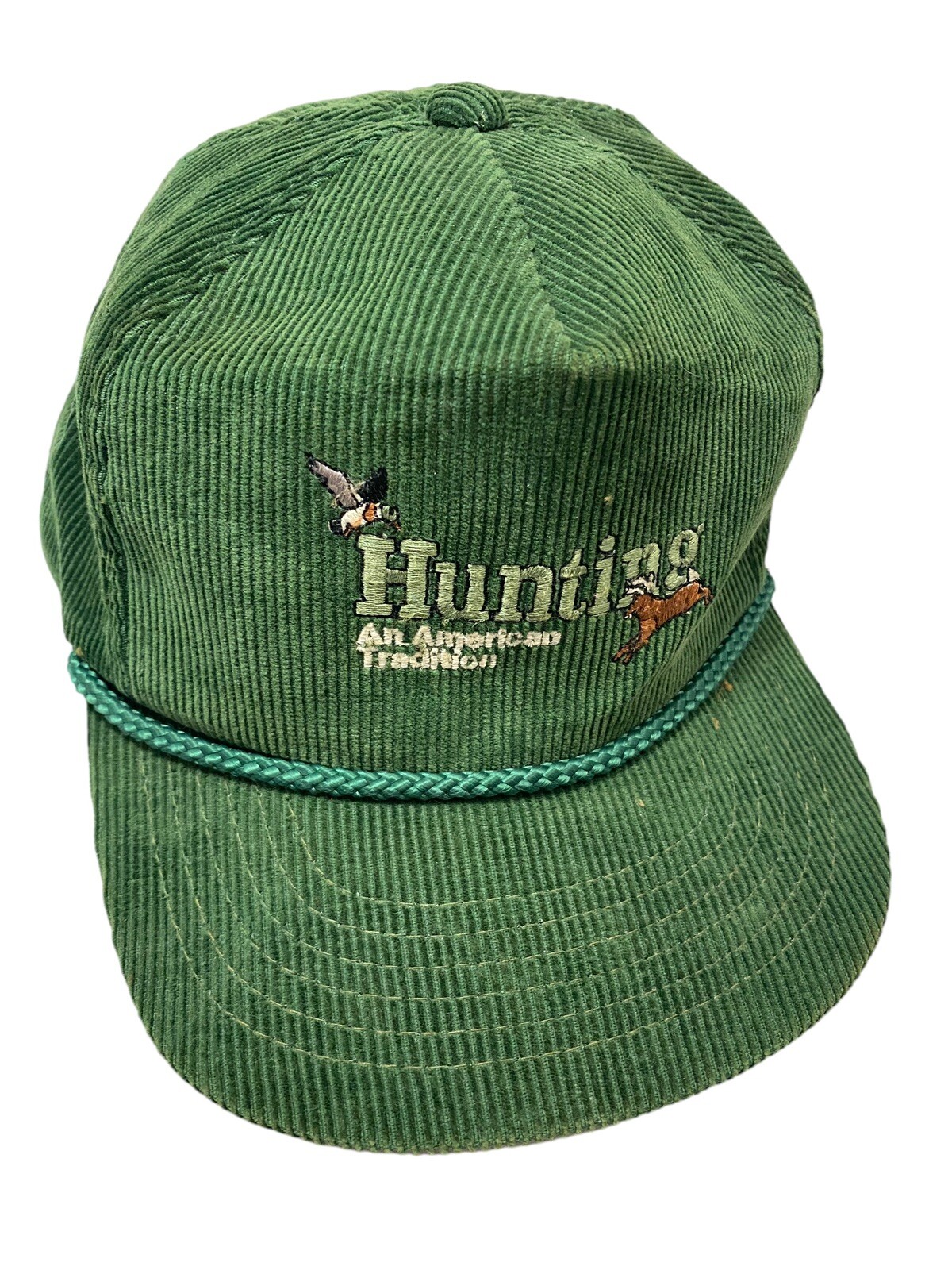 Hunting An American Tradition Hat Cap Corduroy Youngan Snapback Green ...