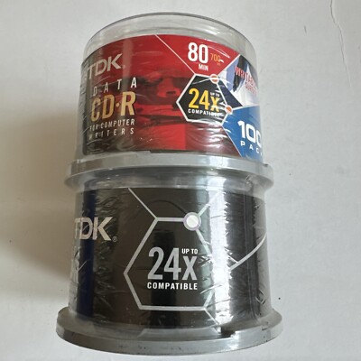 TDK CD-R 100 pack 80 MIN 700MB Blank CDs Audio Data New Sealed | eBay