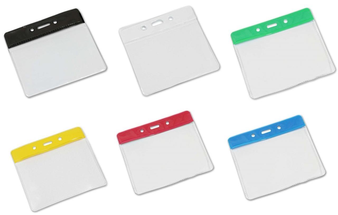 Flexible ID Pass Badge Card holder PVC Visitor Wallets COLOUR CHOICE ...