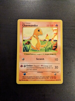 Pokémon TCG Charmander Base Set 46/102 Regular Shadowless Common | eBay