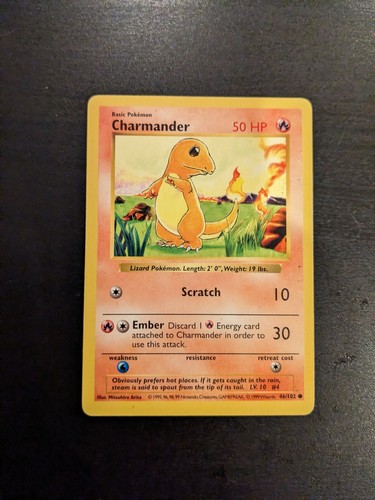 Pokémon TCG Charmander Base Set 46/102 Regular Shadowless Common | eBay