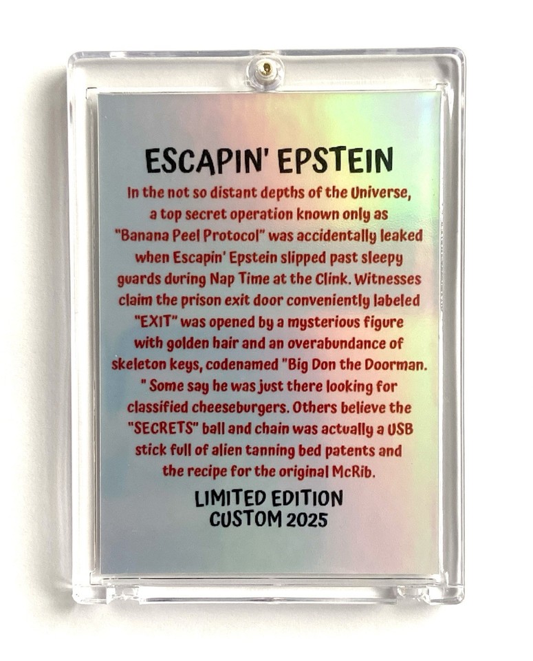 DONALD TRUMP “Escapin Epstein” Parody 2025 Custom Made Card In ...
