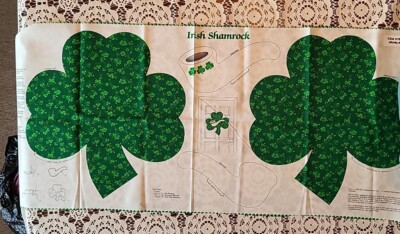 Cut & Sew Fabric Panel Irish Shamrock Wall Hanging-Approx 15" X 15" | eBay