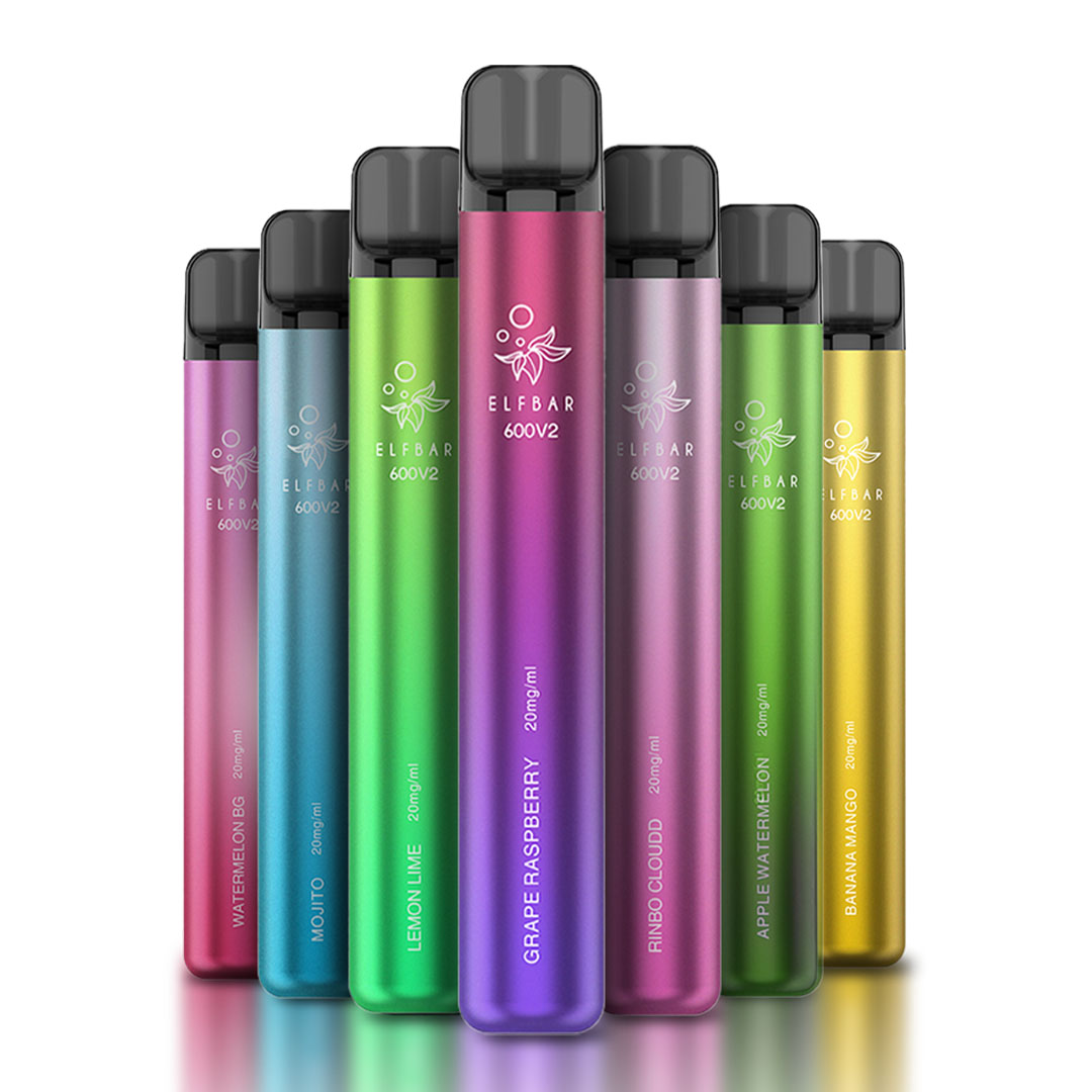 ELF Bar 600 V2 Disposable Vape ELFBar 600V2 Pod Kit 600 Puffs 20mg Nic ...