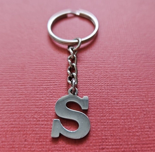 S Keyring Letter Alphabet Personalise Initial keychain key chain custom ...