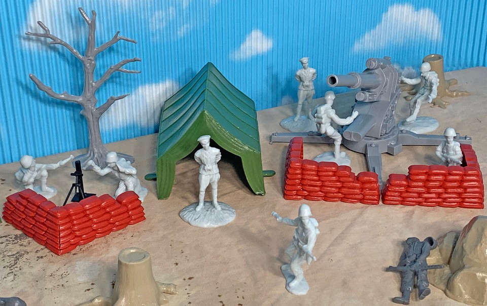 WWII Marx recast Battleground Playset - 54mm Plastic Toy Soldiers | eBay