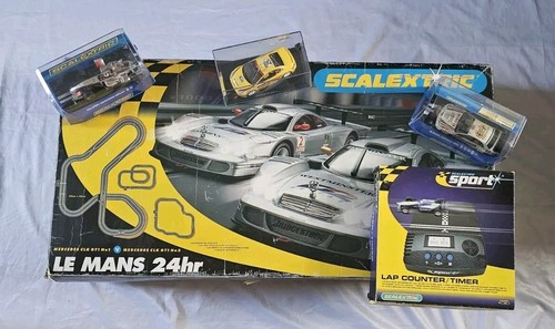 Scalextric Le Mans 24h Mercedes CLK GT1,C1050, Lap Caunter/Timer And 3 ...