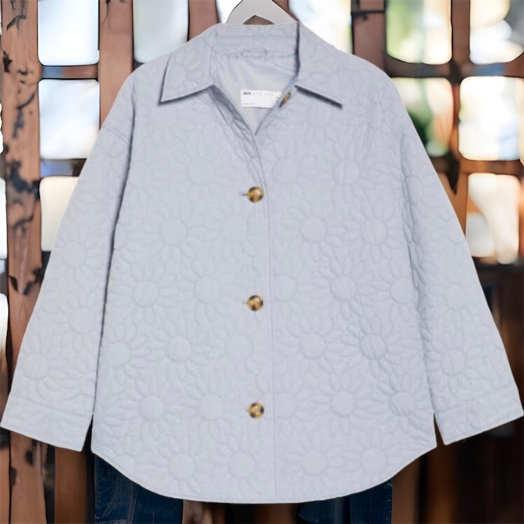 ASOS DESIGN Floral Quilted Jacket Pastel Lilac Oversize SZ 0 -6 ? Runs ...