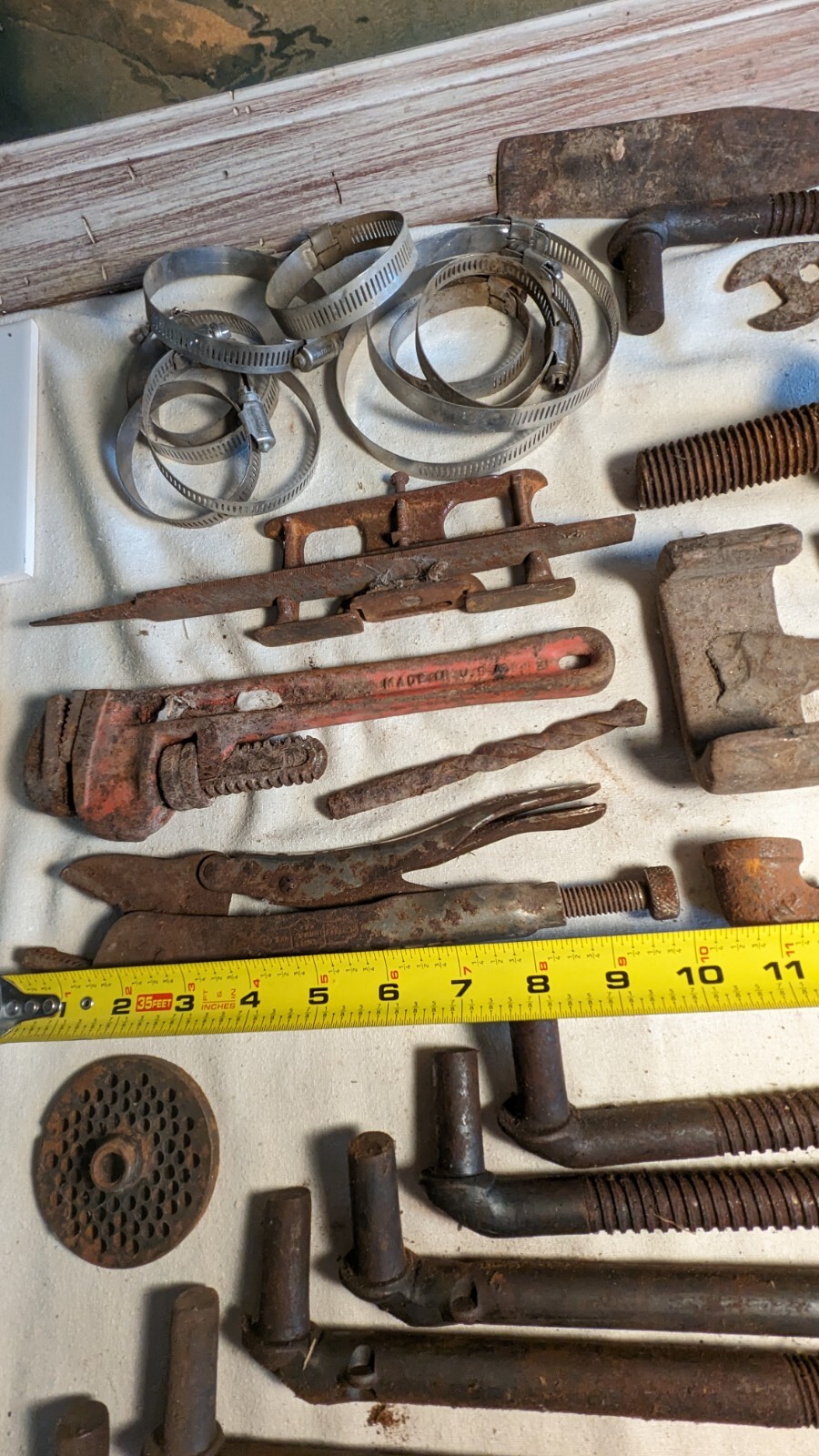 VINTAGE ANTIQUE Old Rusty Wrench Lot RUSTIC FARMHOUSE DECOR Craft 31 ...