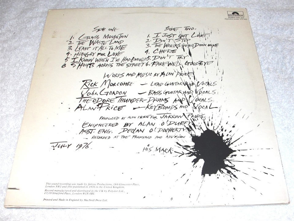 Alan Price "Shouts Across The Street" 1976 Rock LP, Nice EX!, Polydor ...
