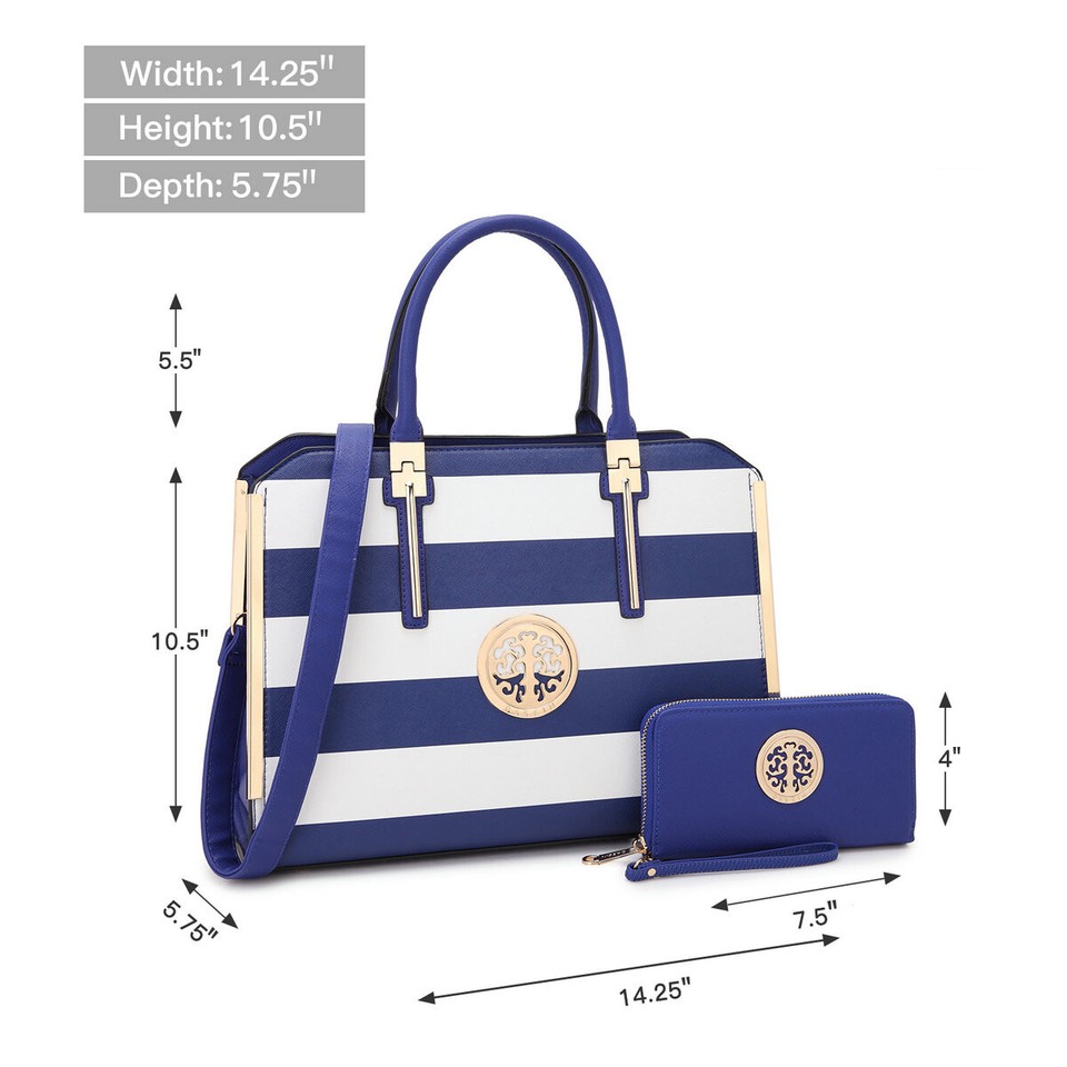Women Classic Faux Leather Briefcase Medium Travel Handbag Card Holder ...