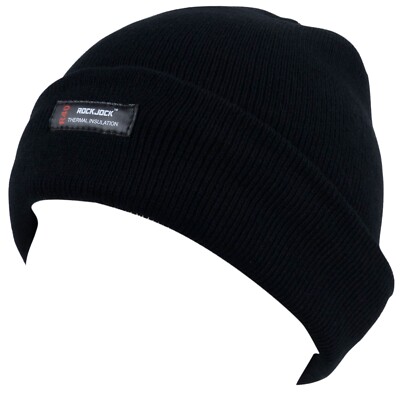 Men's Black Rock Jock R40 Thermal Insulation Beanie Hat One Size | eBay