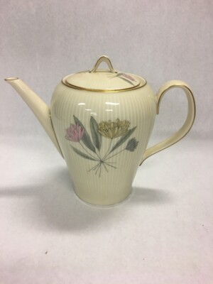 VINTAGE ROYAL THOMAS PORCELAIN TEAPOT COFFEE PITCHER FLOWER GERMANY ...