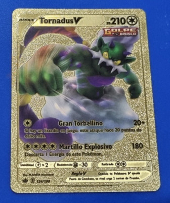 Pokemon Tornadus V 124/198 Gold Color Spanish Card | eBay Australia