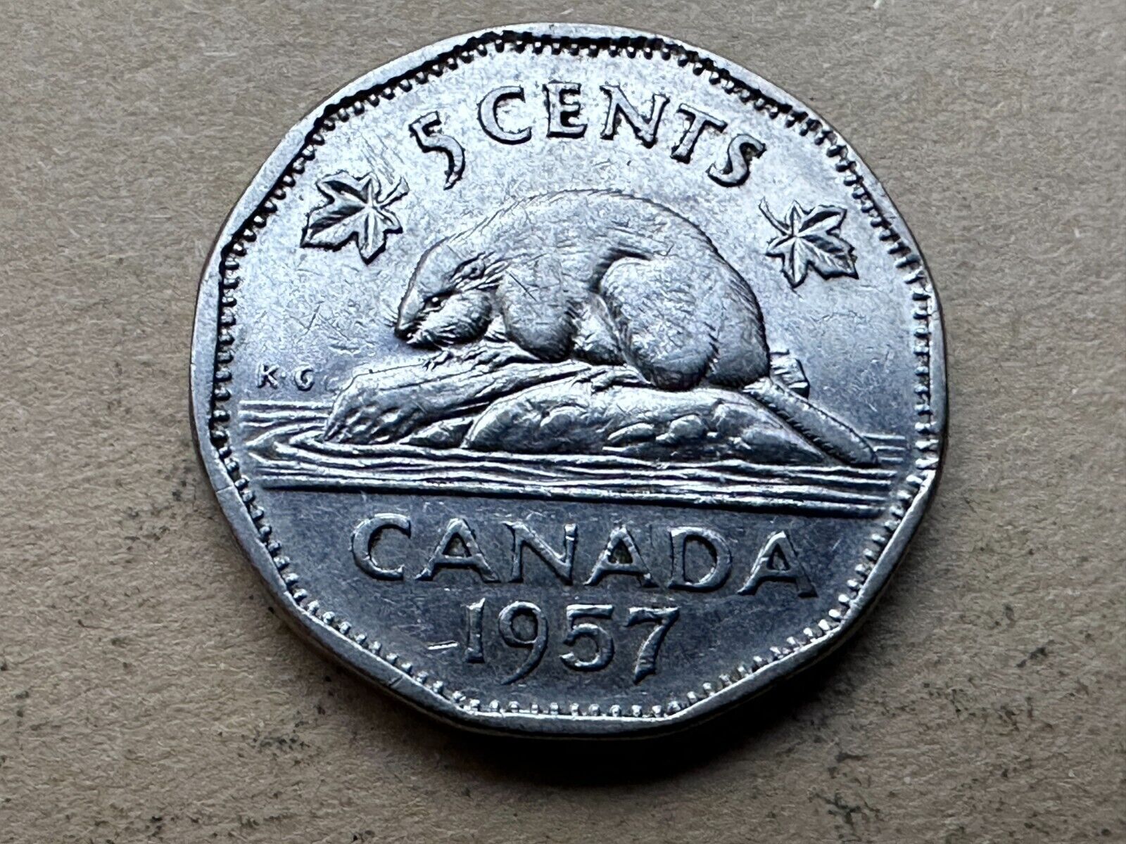 1957 Canada 5 Cents Coin #W190 | eBay