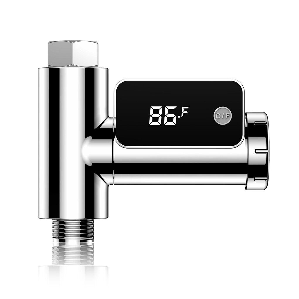 Digital Shower Temperature LED Display Flow Water Thermometer Realtime ...