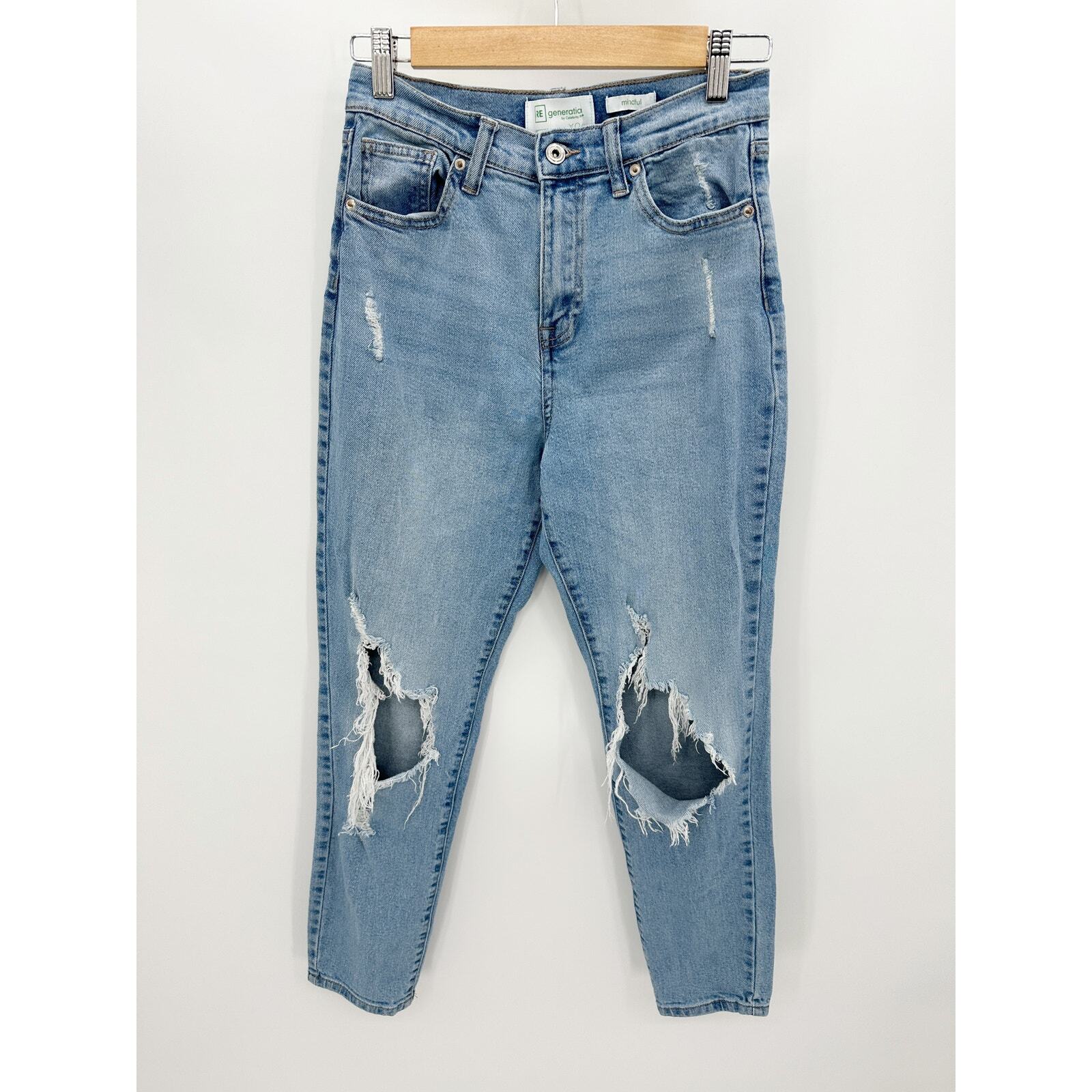 Regeneration by Celebrity Pink Mindful Mom Jeans Dist… - Gem