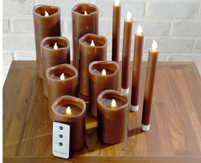Home Reflections 11pc Ultimate Flameless Candle Set NEW Mink Brown ...