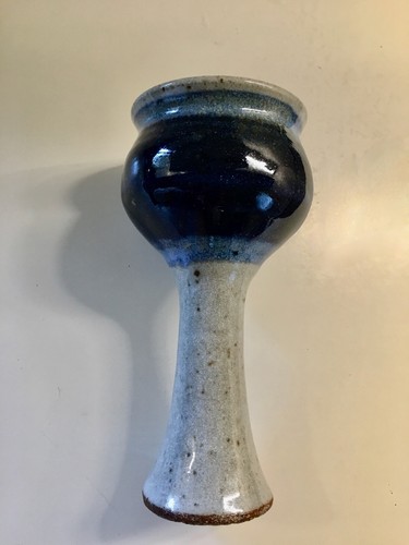 VINTAGE JOHN FASSBINDER NW STUDIO POTTERY COBALT GLAZE GOBLET CHALICE ...