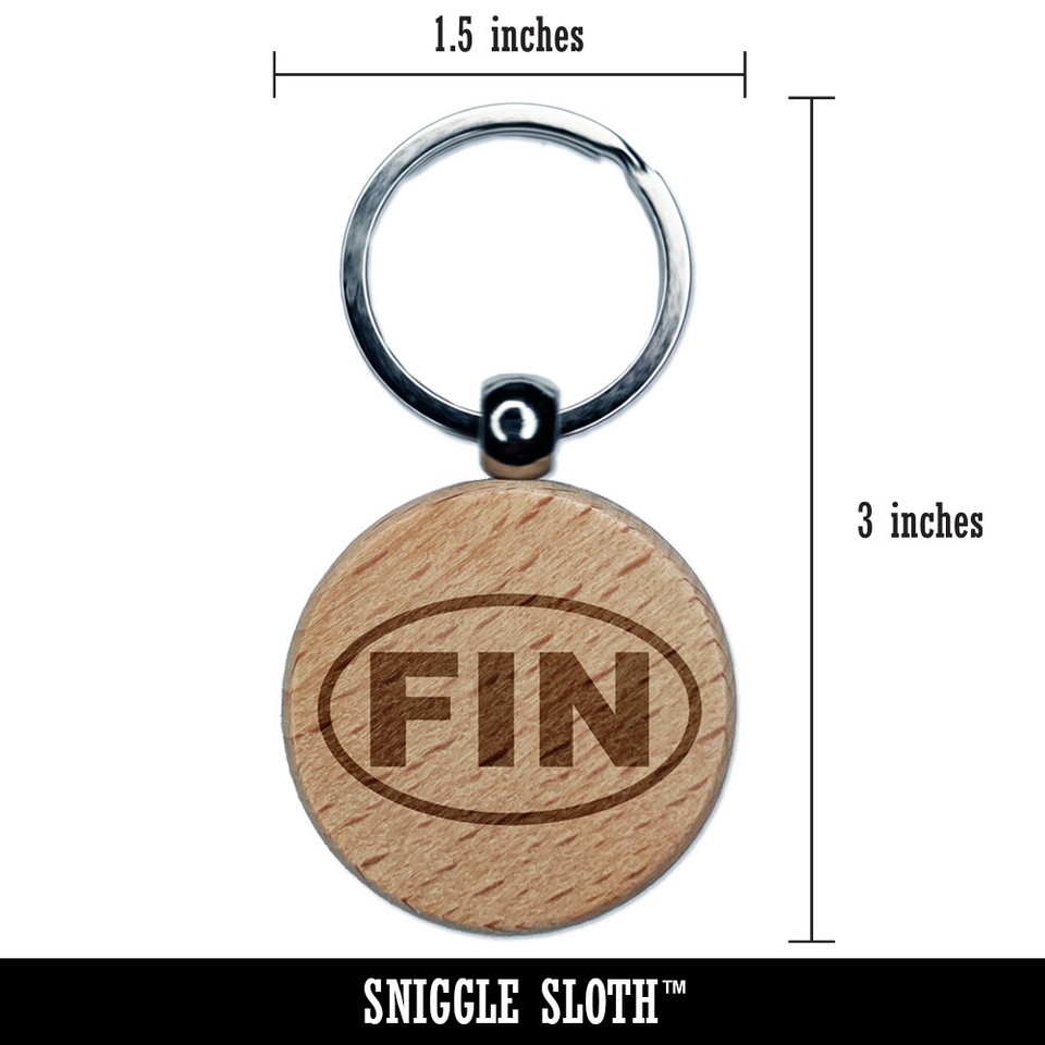 Finland FIN Engraved Wood Round Keychain Tag Charm | eBay
