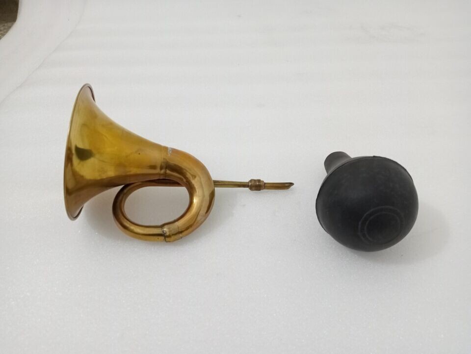 Vintage Antique Trumpet Brass Taxi Horn Rubber Bulb Bugle Car Bike ...